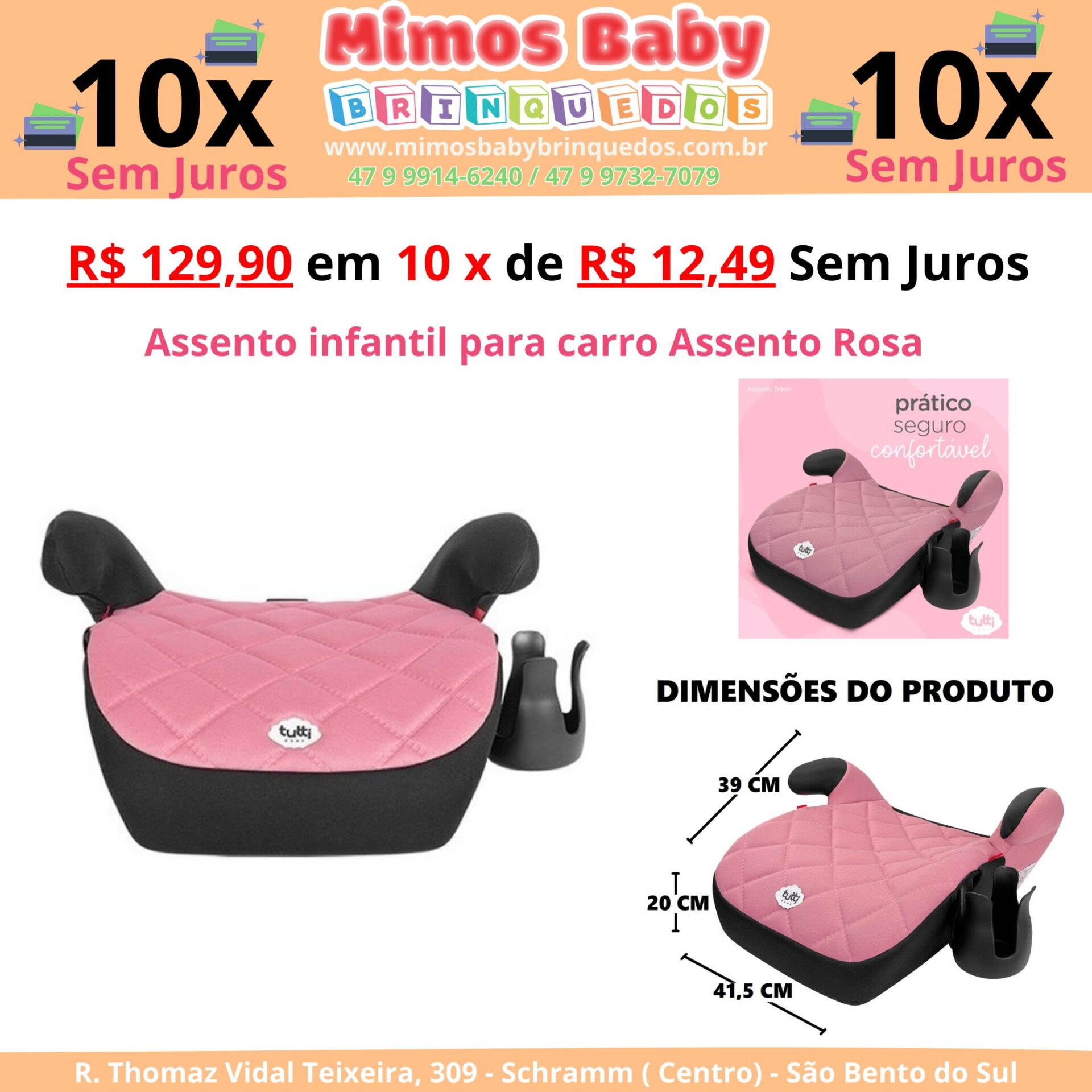 Assento infantil para carro Tutti Baby Assento Triton Rosa – – Gluvi ...