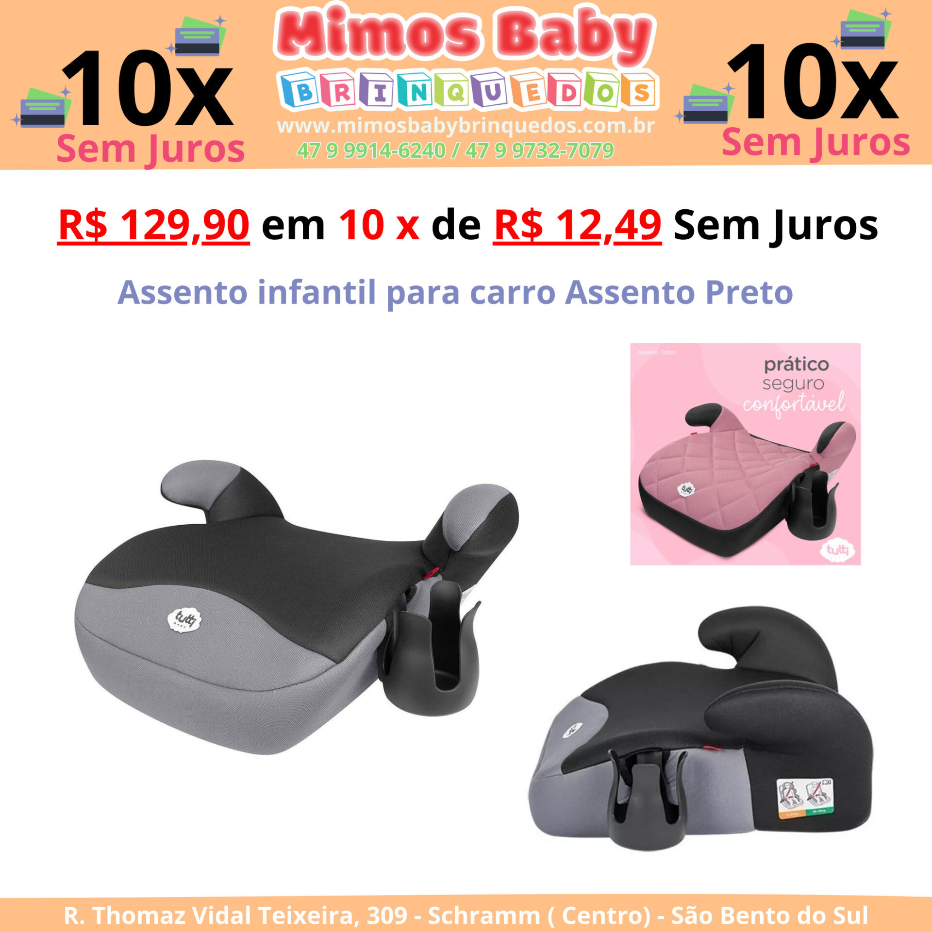 Assento infantil para carro Tutti Baby Triton -Preto – Gluvi Mimos ...