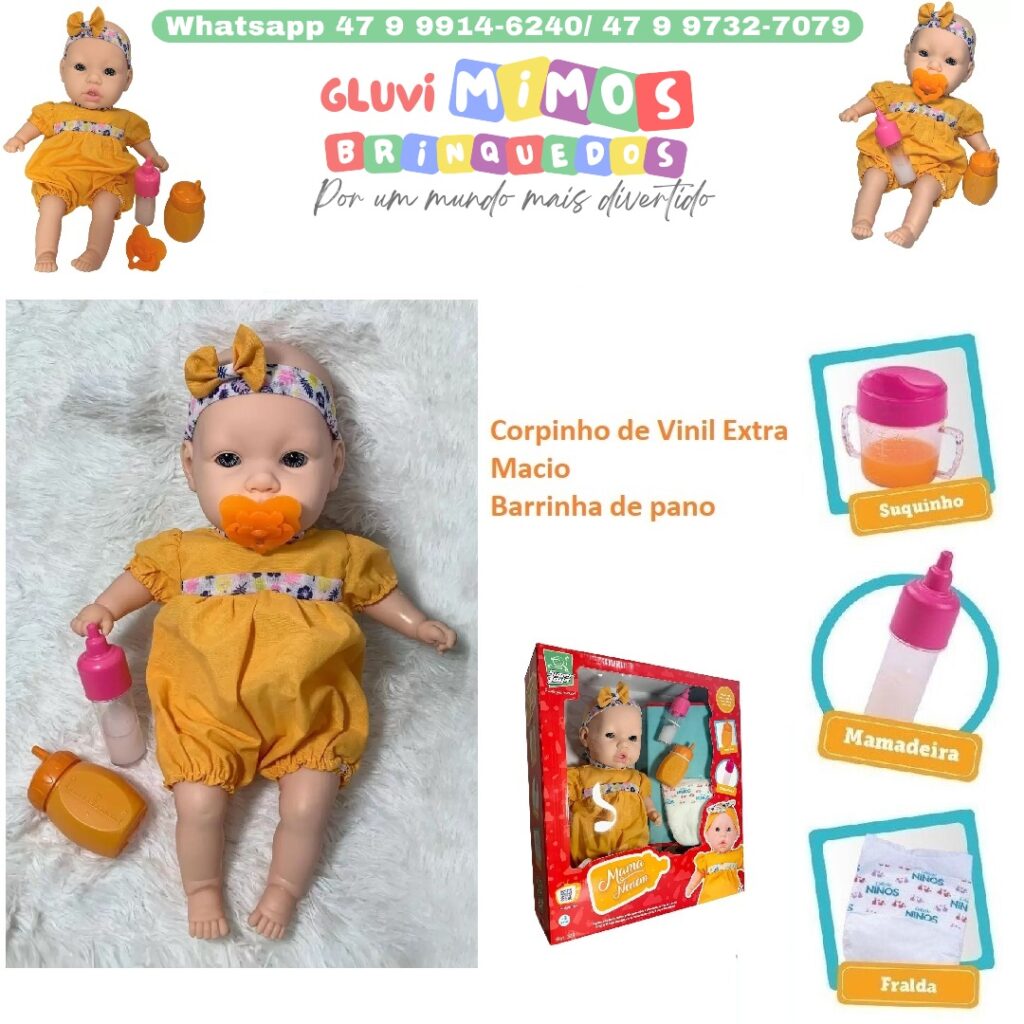 Boneca Mama Neném -Super Toys 44 Centímetros – Gluvi Mimos Brinquedos