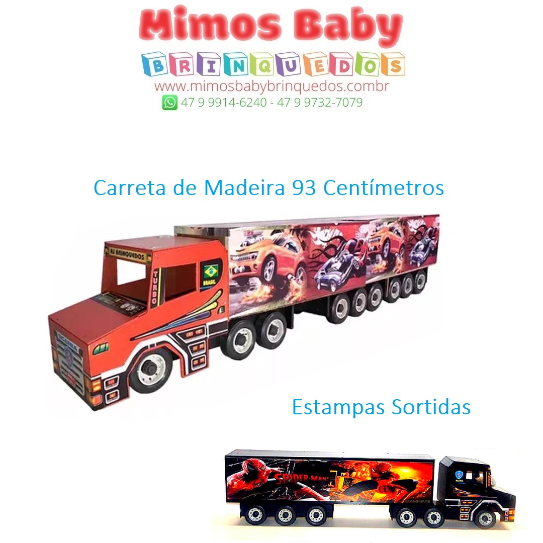 Carreta de Madeira 93 Centímetros – Gluvi Mimos Brinquedos