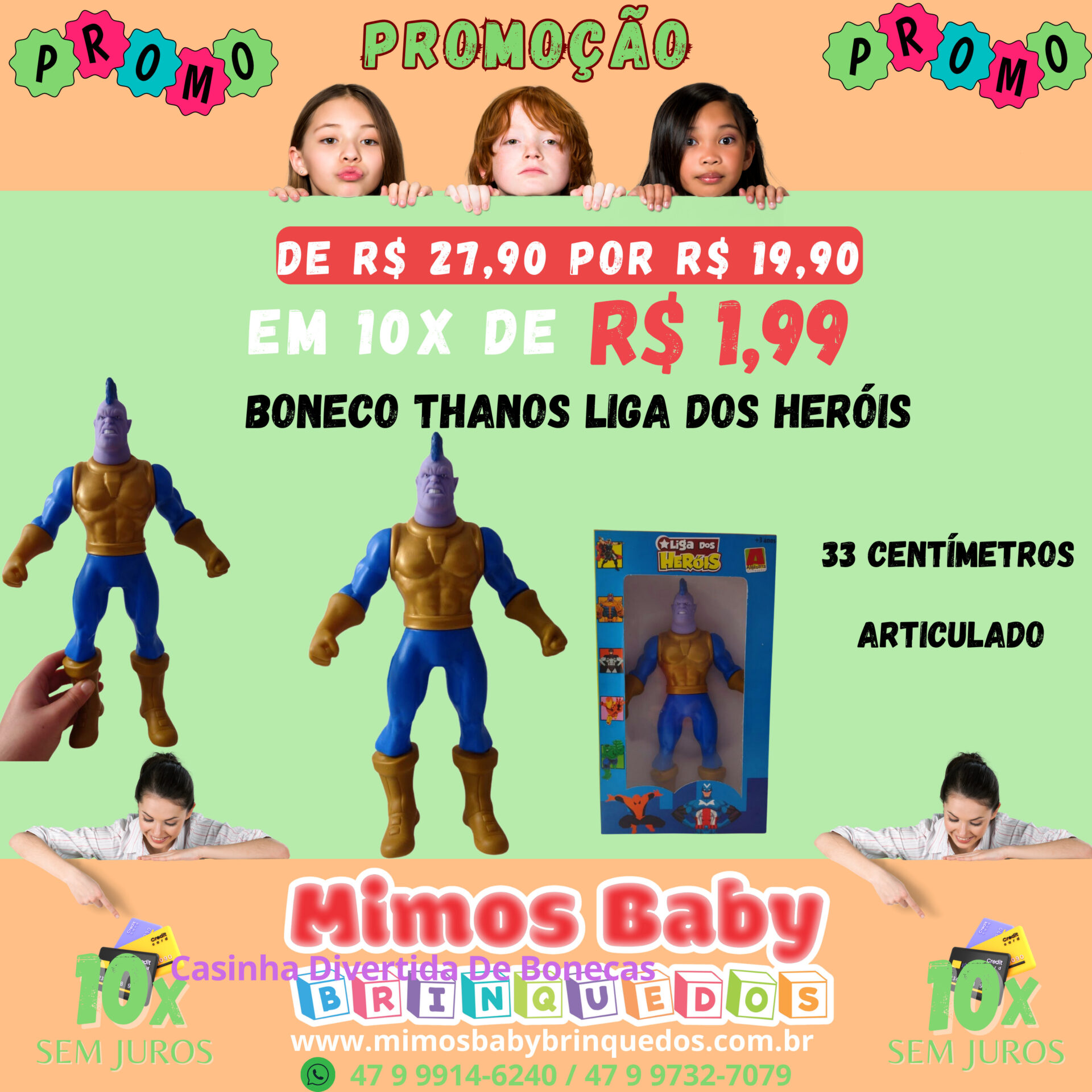 Boneco Vilão Algazarra – 33 cm – Promoção – Gluvi Mimos Brinquedos
