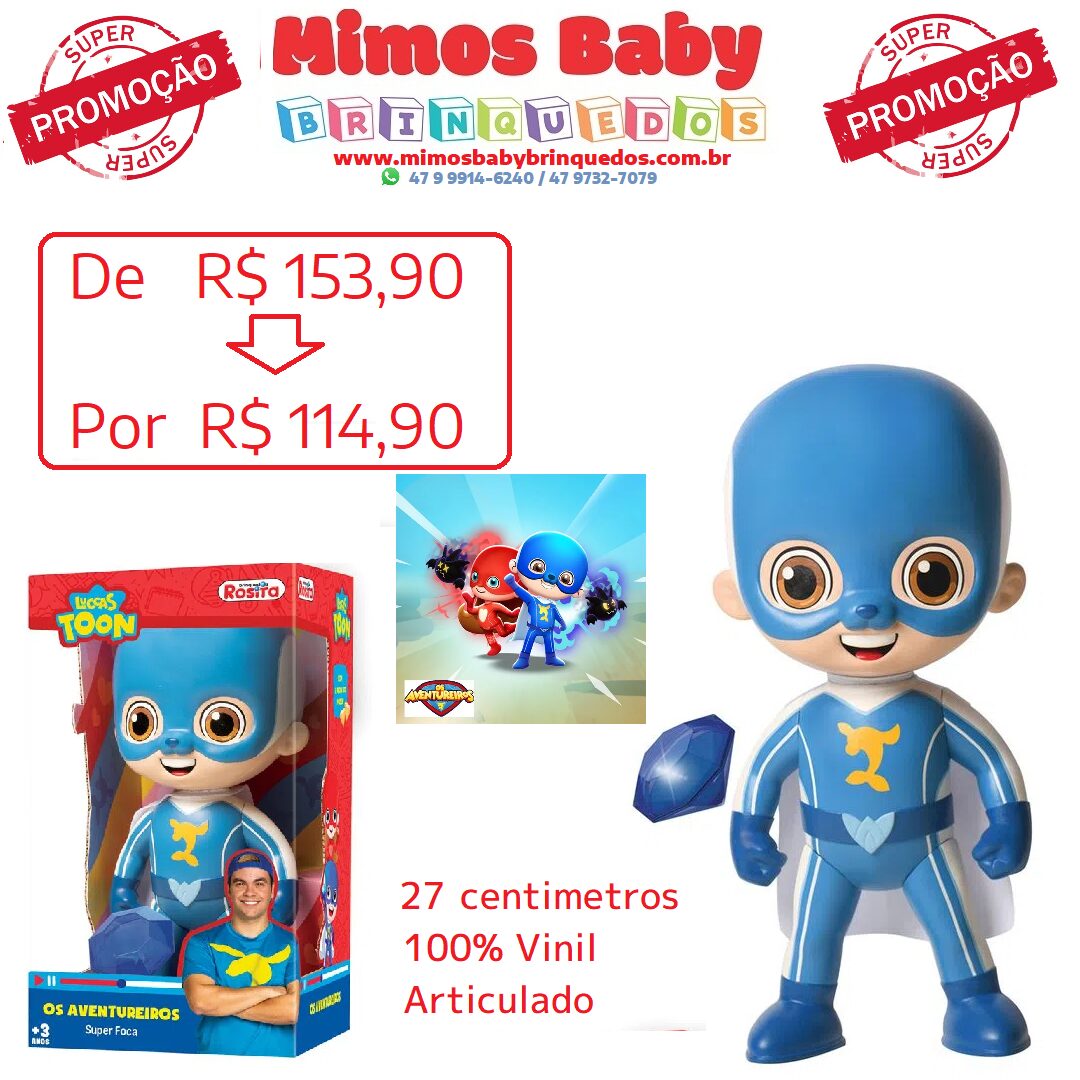 Boneco Luccas Neto Aventureiros Super Foca – Rosita 30 Centímetro ...
