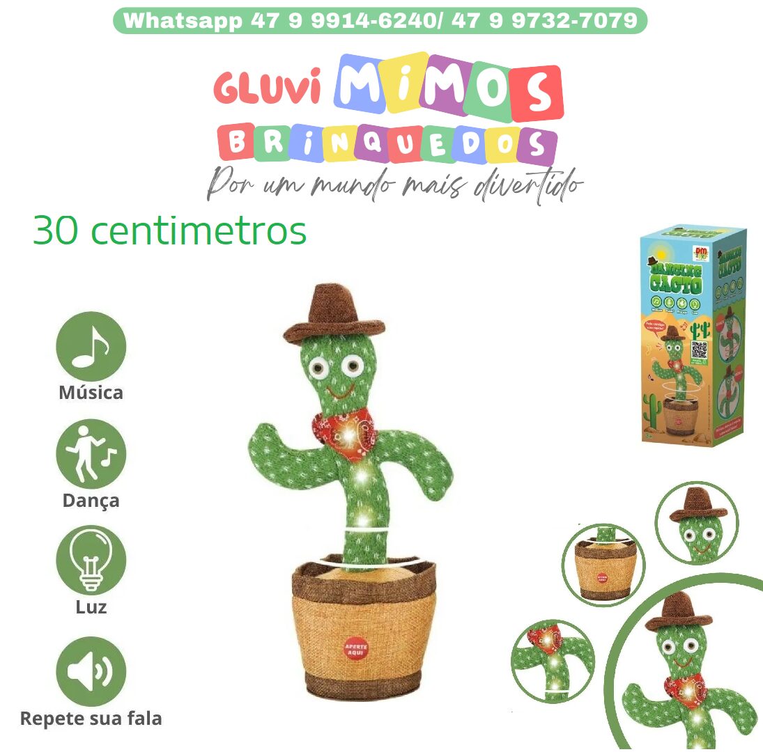 Cacto Dançante Mexe Corpinho Repete Falas Som E Luz Dm Toys – Gluvi ...