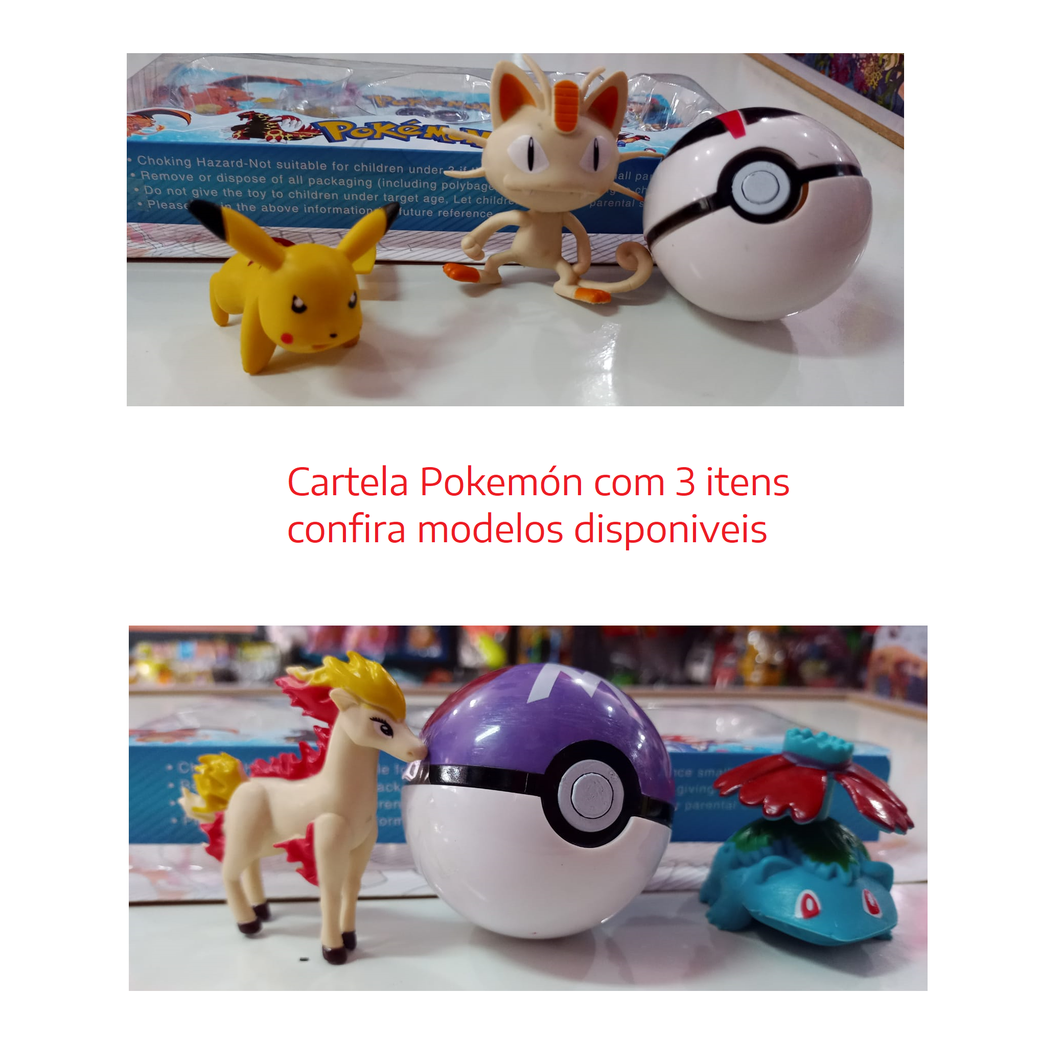 Cartela Pokémon com 3 Peças – Gluvi Mimos Brinquedos