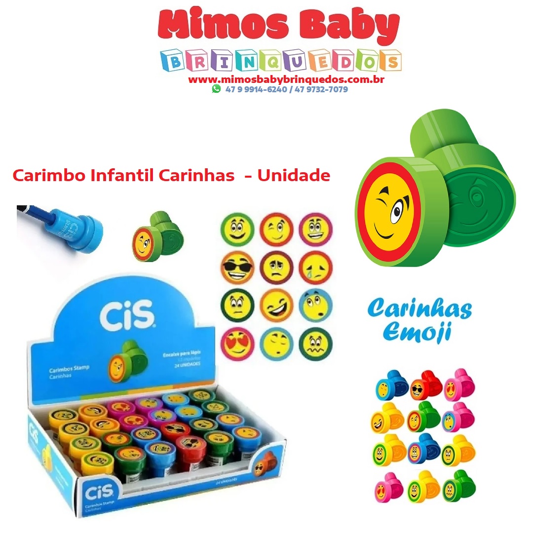 Carimbo Stamp Carinhas – Emoji Unidade – Cis – Gluvi Mimos Brinquedos