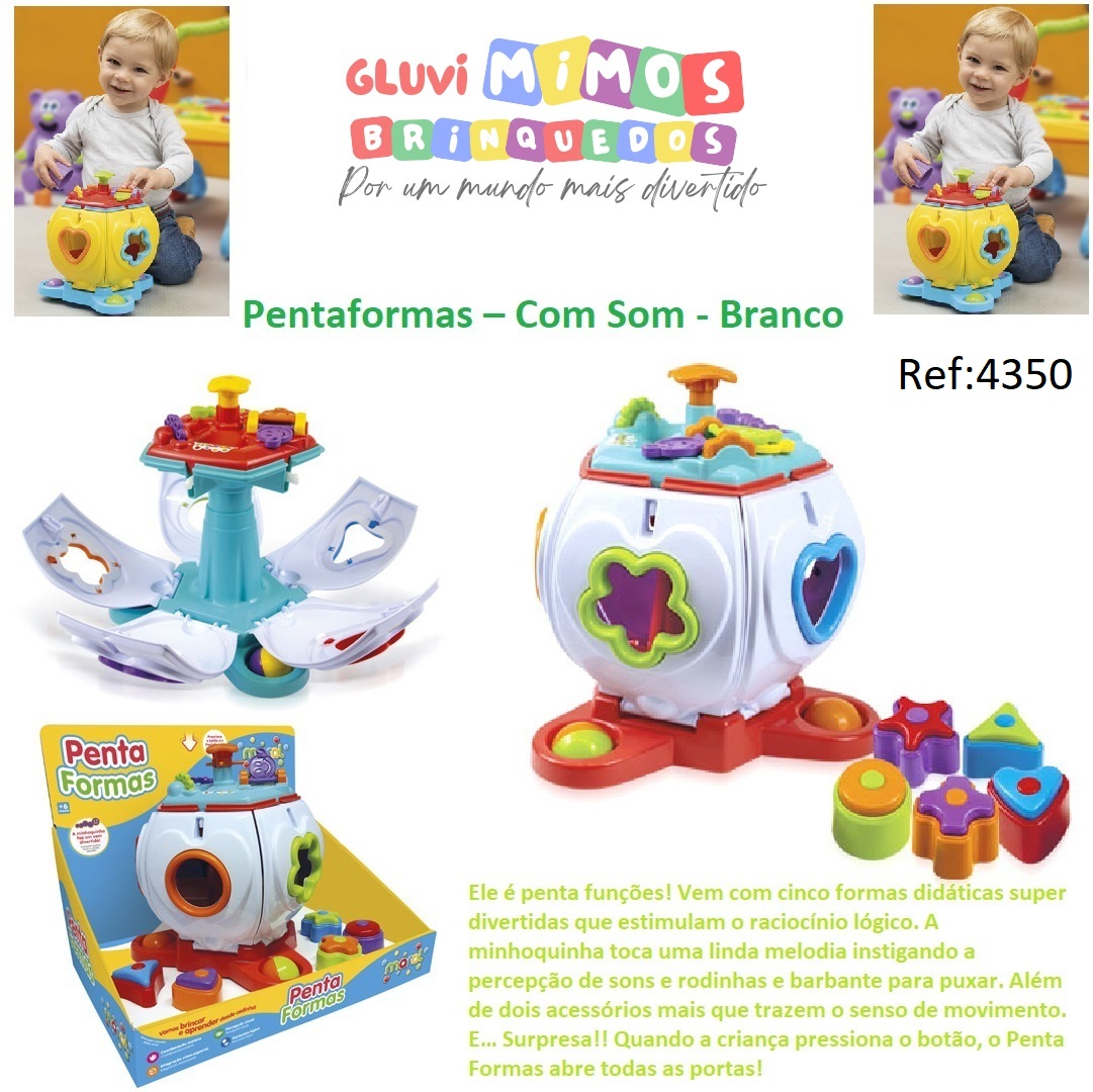 Pentaformas – Com Som – Branco – Caixa – Maral – Gluvi Mimos Brinquedos
