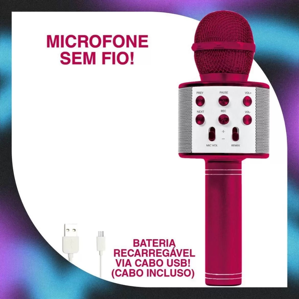Microfone De Brinquedo Oficial The Voice Brasil – Recarregável – 23 ...