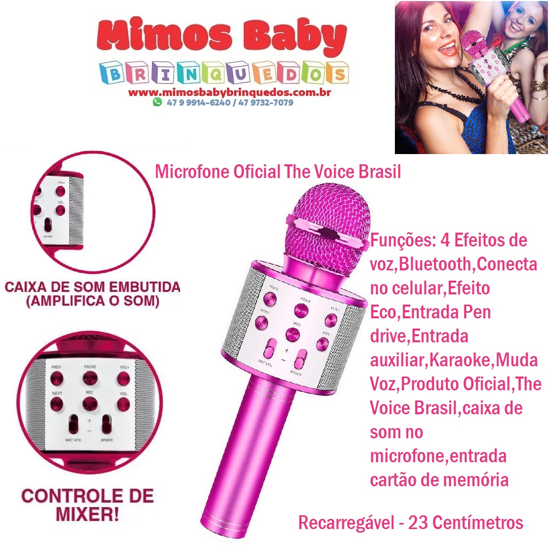 Microfone De Brinquedo Oficial The Voice Brasil – Recarregável – 23 ...