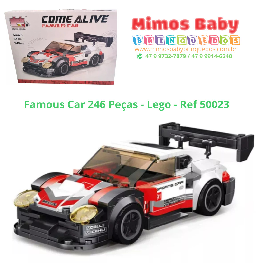Blocos Famous Car 246 Peças – Lego – Ref 50023 – Gluvi Mimos Brinquedos