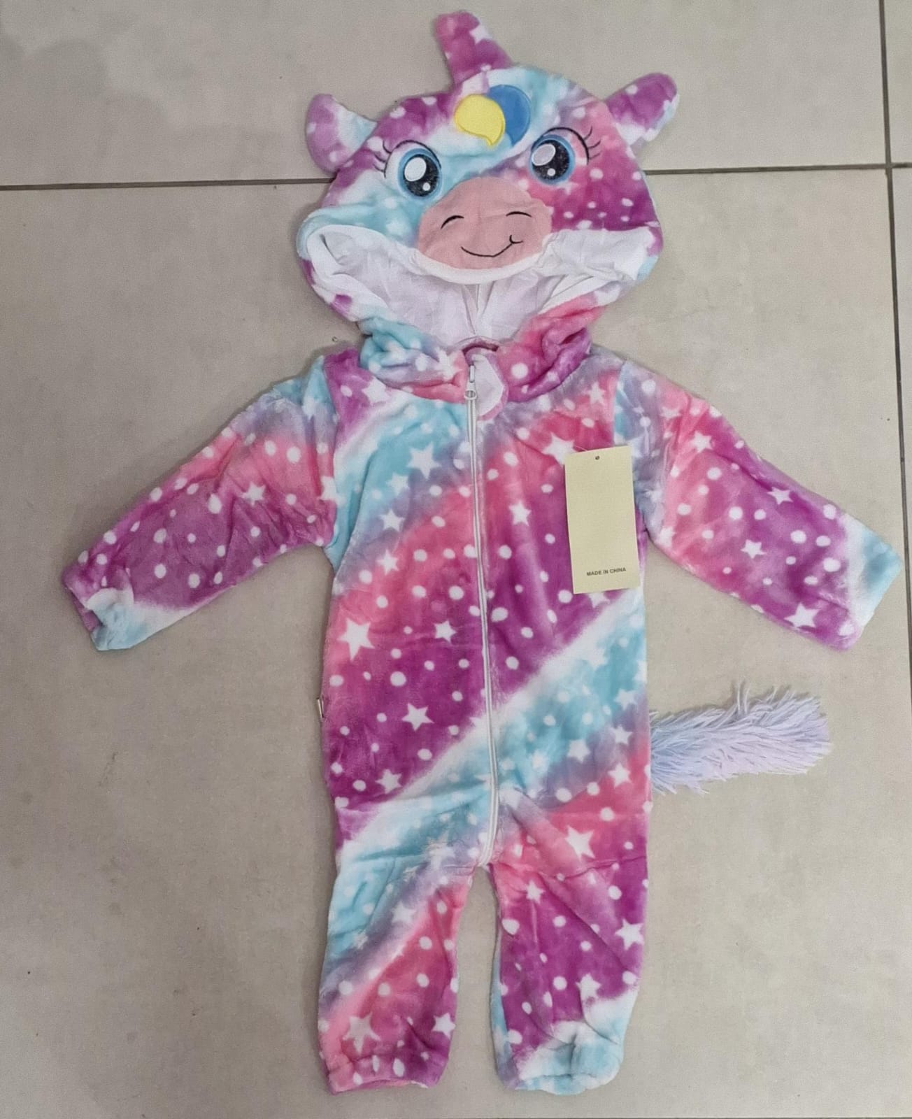 Macacão Peluciado com Ziper de Bichinho 06 – 10 Meses – Unicórnio Rosa ...