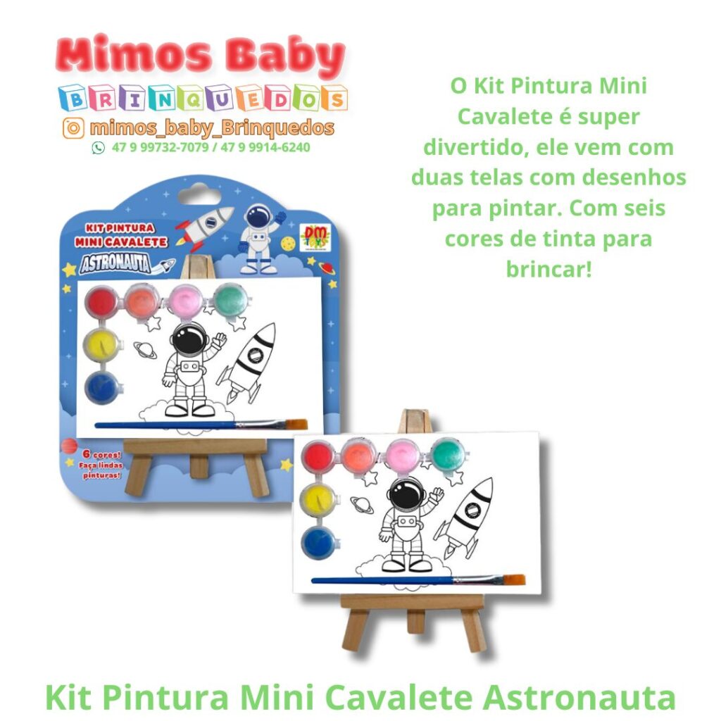 Kit Pintura Mini Cavalete Astronauta – Gluvi Mimos Brinquedos