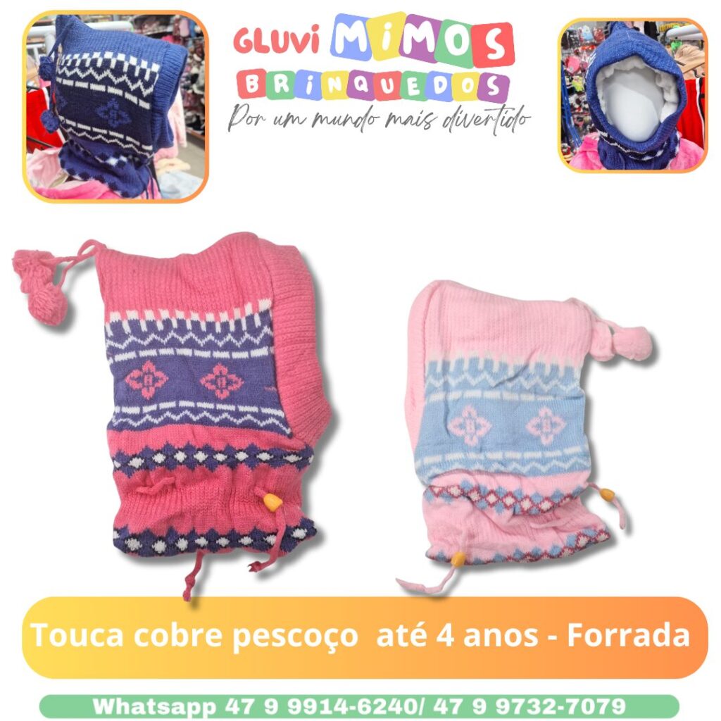 Touca cobre pescoço até 4 anos – Forrada – Gluvi Mimos Brinquedos